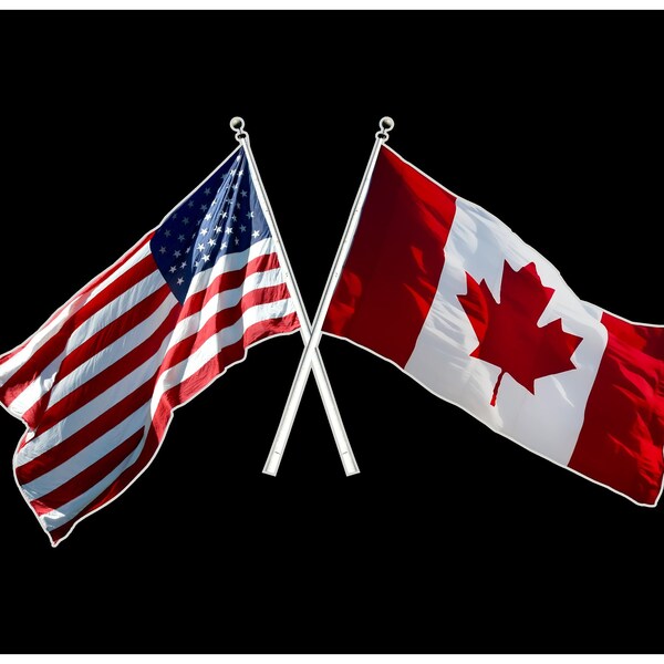 Canadian American Window Decal - Etsy