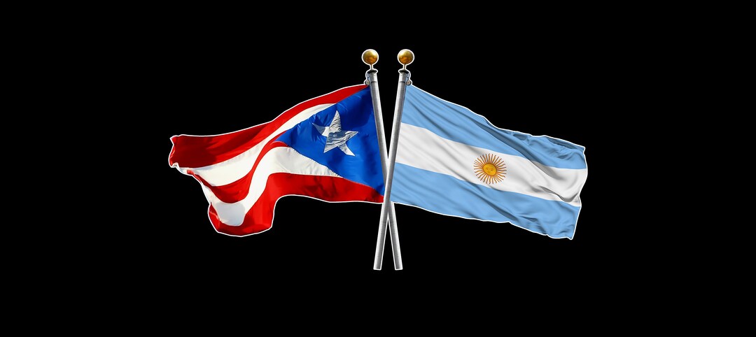 Puerto Rico and Argentina Crossed Flag Vinyl Decal, Sticker - Etsy