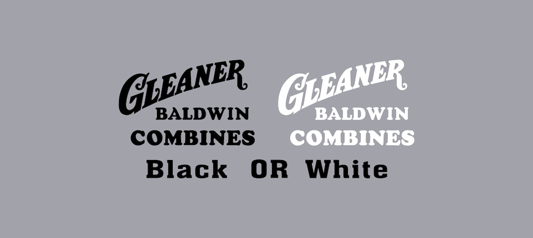 Gleaner Baldwin Combines Recreated Black or White Logo - Emblem Sticker ...