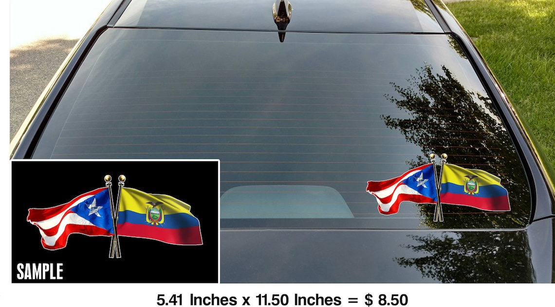 Puerto Rico and Ecuador Crossed Flags - Puerto Rico and Ecuadorian ...