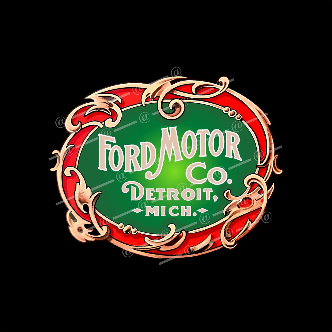Ford Motors 1903 Vintage Full Color Historic Vintage Logo Emblem ...