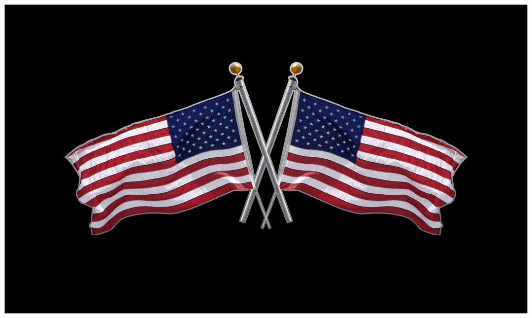 US Crossed Flags - American Flags Crossed - 2 United States Flags ...