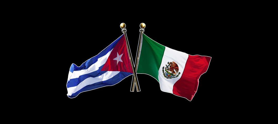 Cuban and Mexican Crossed Flags - Cuba and Mexico Crossed Flags Sticker ...