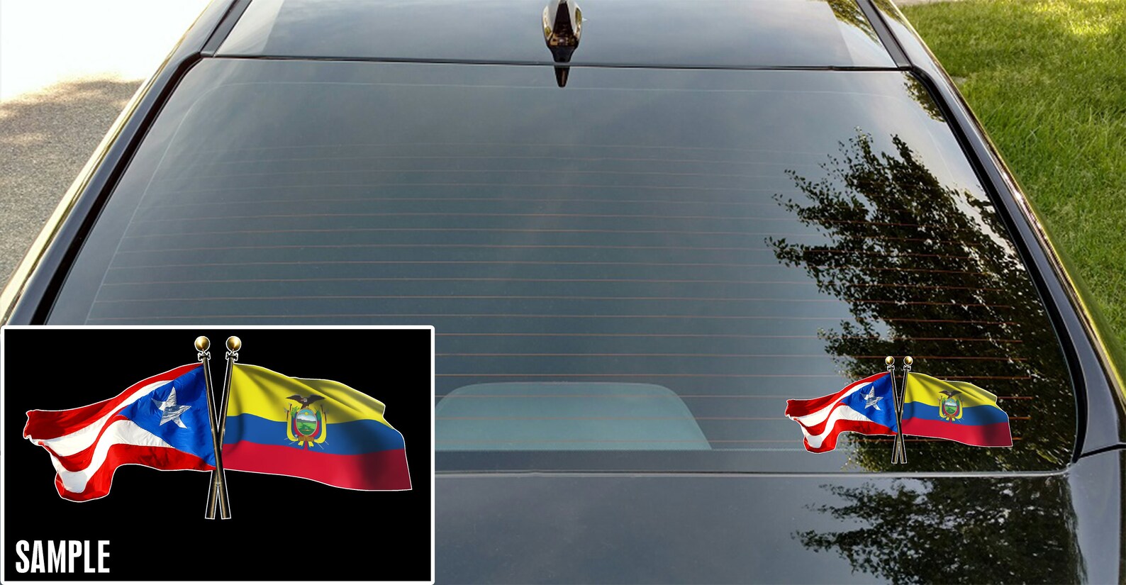 Puerto Rico and Ecuador Crossed Flags Puerto Rico and | Etsy