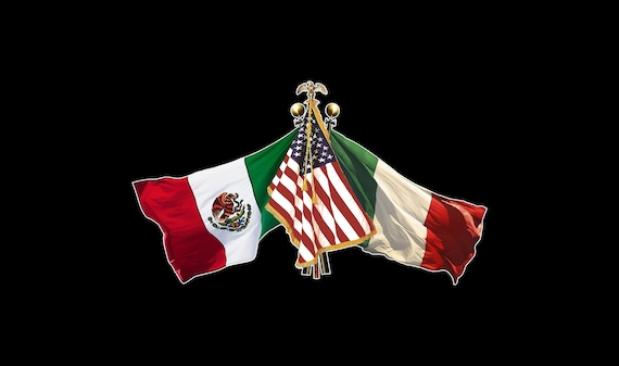 Usa Italy Flag And Cross