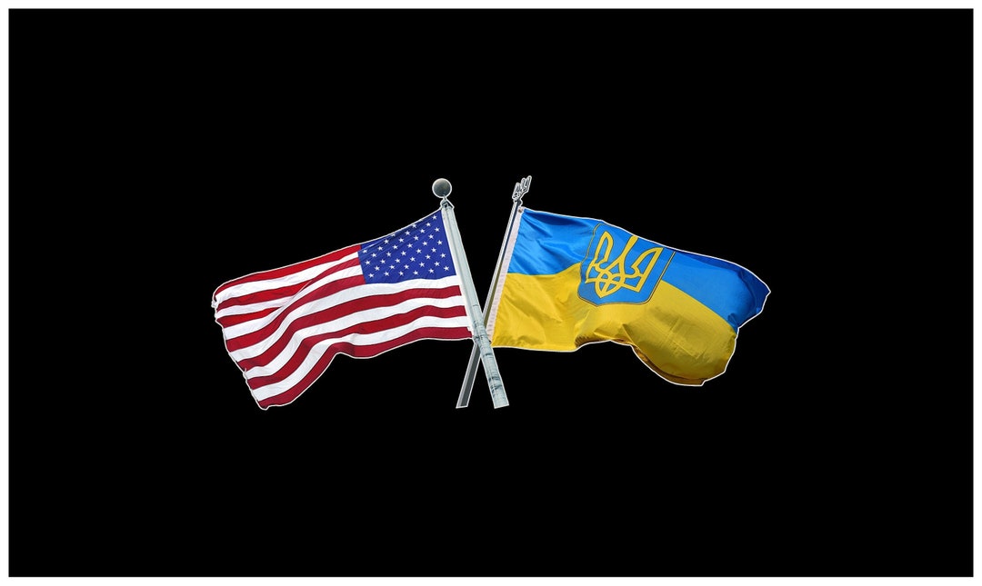 US and Ukraine Flag - Ukraine and American Crossed Flags Sticker Decal ...