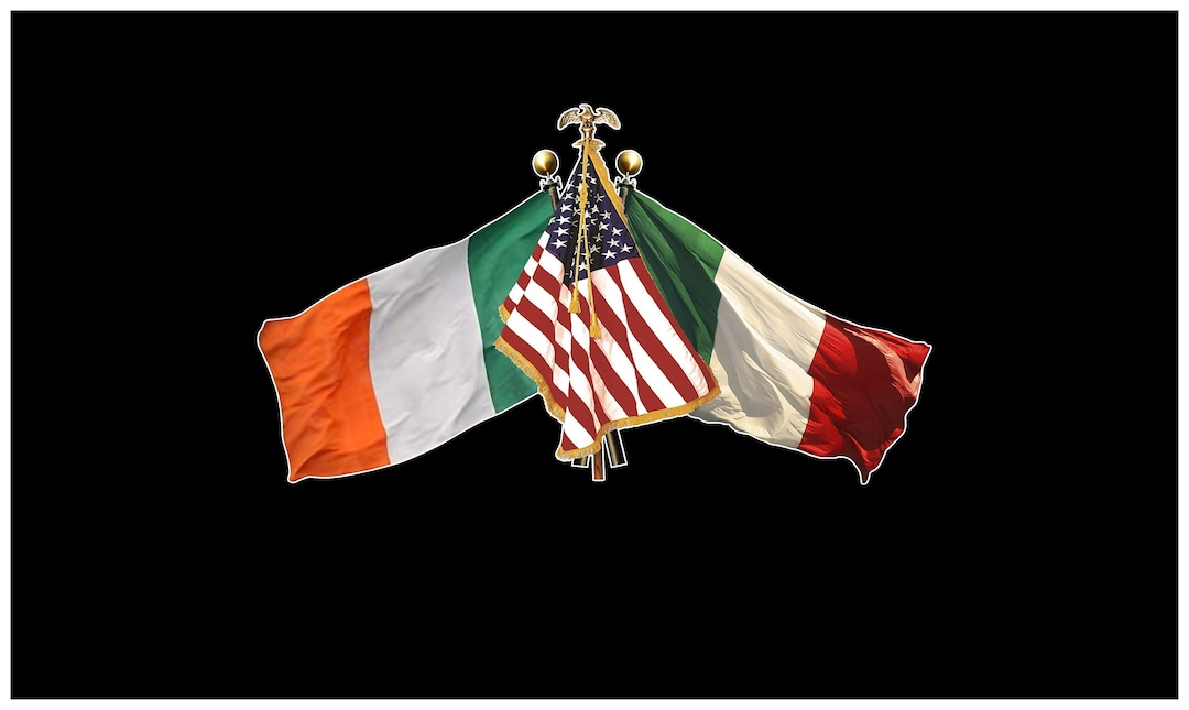 Ireland, United States and Italy - Irish, U.S. and Italian Crossed 3 ...