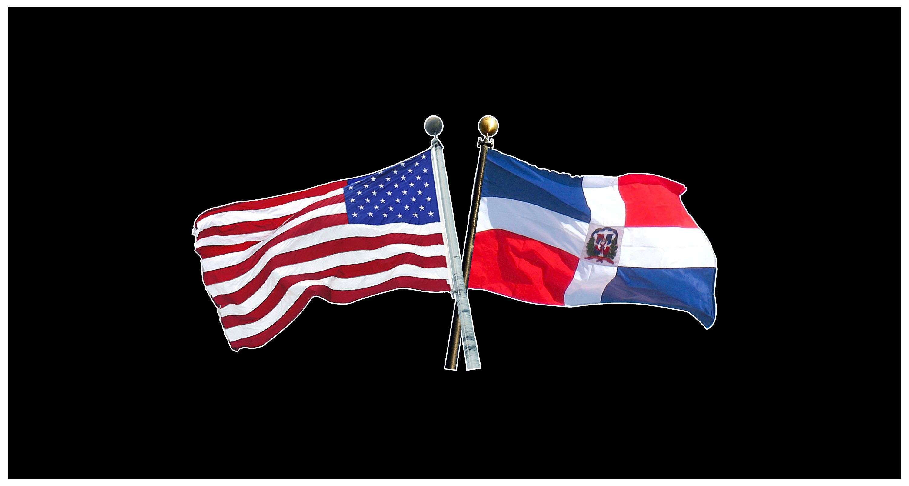 United States & Dominican Crossed Flags US and Dominican | Etsy