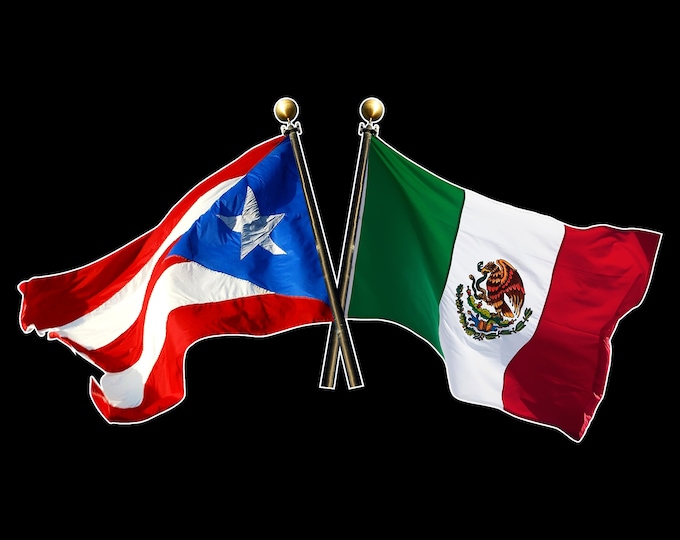 Puerto Rico and Mexican Crossed Flags Puerto Rico and Mexico Crossed ...