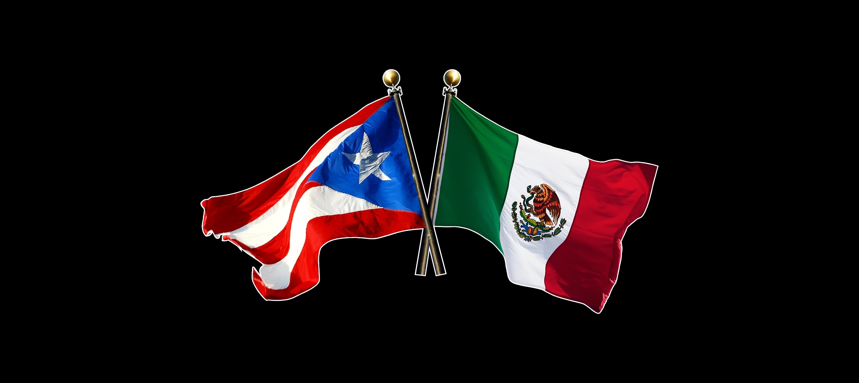 Puerto Rico and Mexican Crossed Flags Puerto Rico and Mexico - Etsy ...