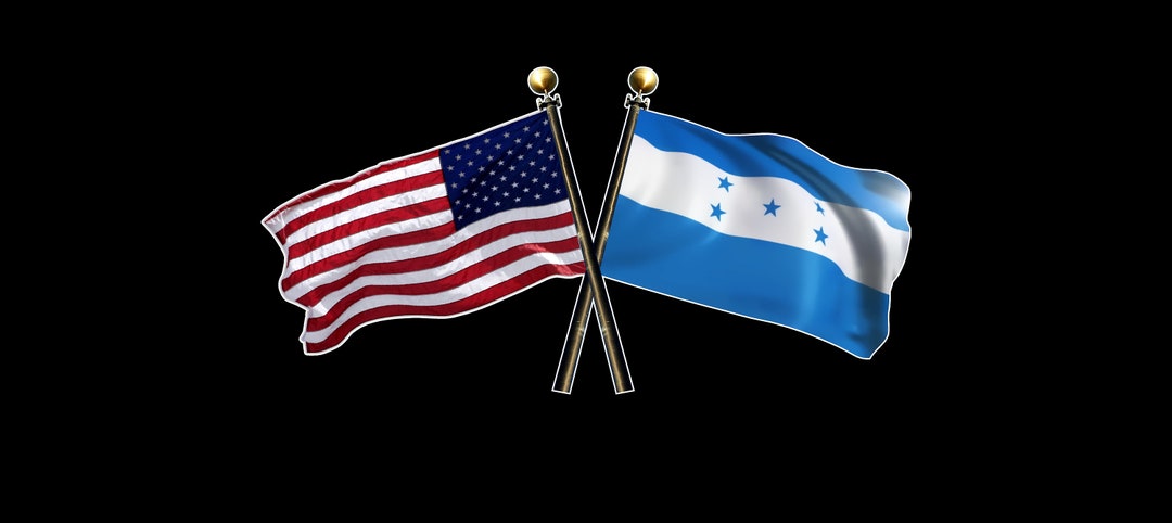 American and Honduras Crossed Flags Honduras US / USA - Etsy