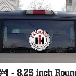 Farmall International Harvester - Round Brushed Aluminum Style Emblem ...