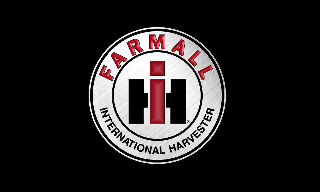 Farmall International Harvester - Round Brushed Aluminum Style Emblem ...