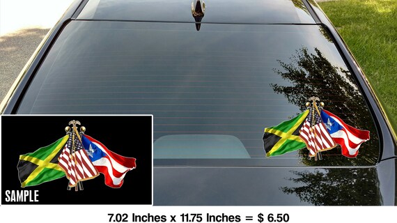 Truly Unruly Decal Jamaican Flag Car Decal - UV Resistant Vinyl Sticker ...