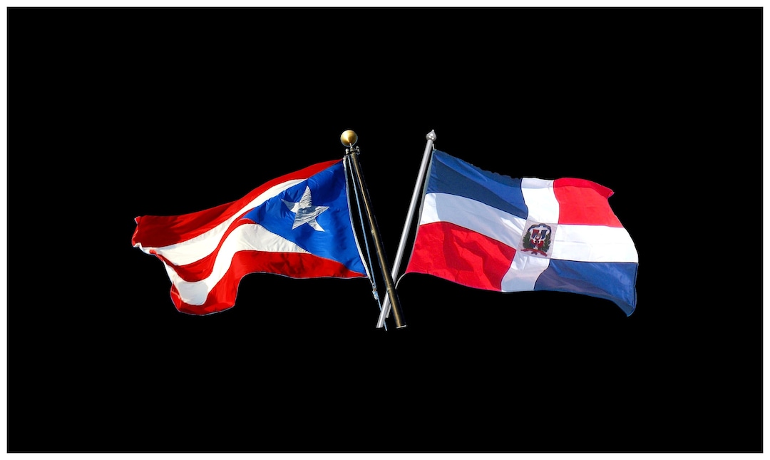 Puerto Rico & Dominican Crossed Flags - Puerto Rico Flag and Dominican ...