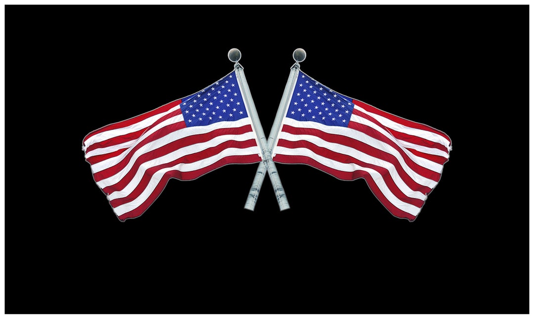 US / USA Crossed Flags - America Flags Crossed - Crossed United States ...
