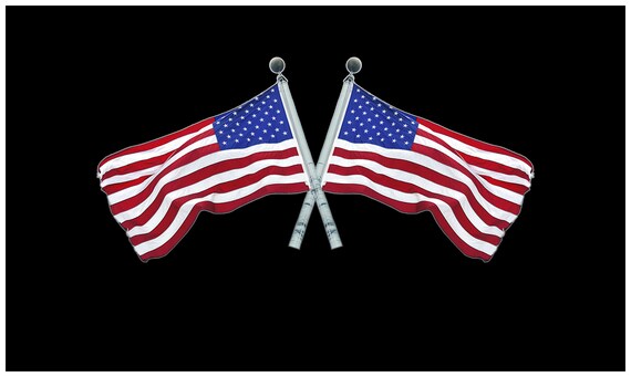 US / USA Crossed Flags America Flags Crossed Crossed | Etsy
