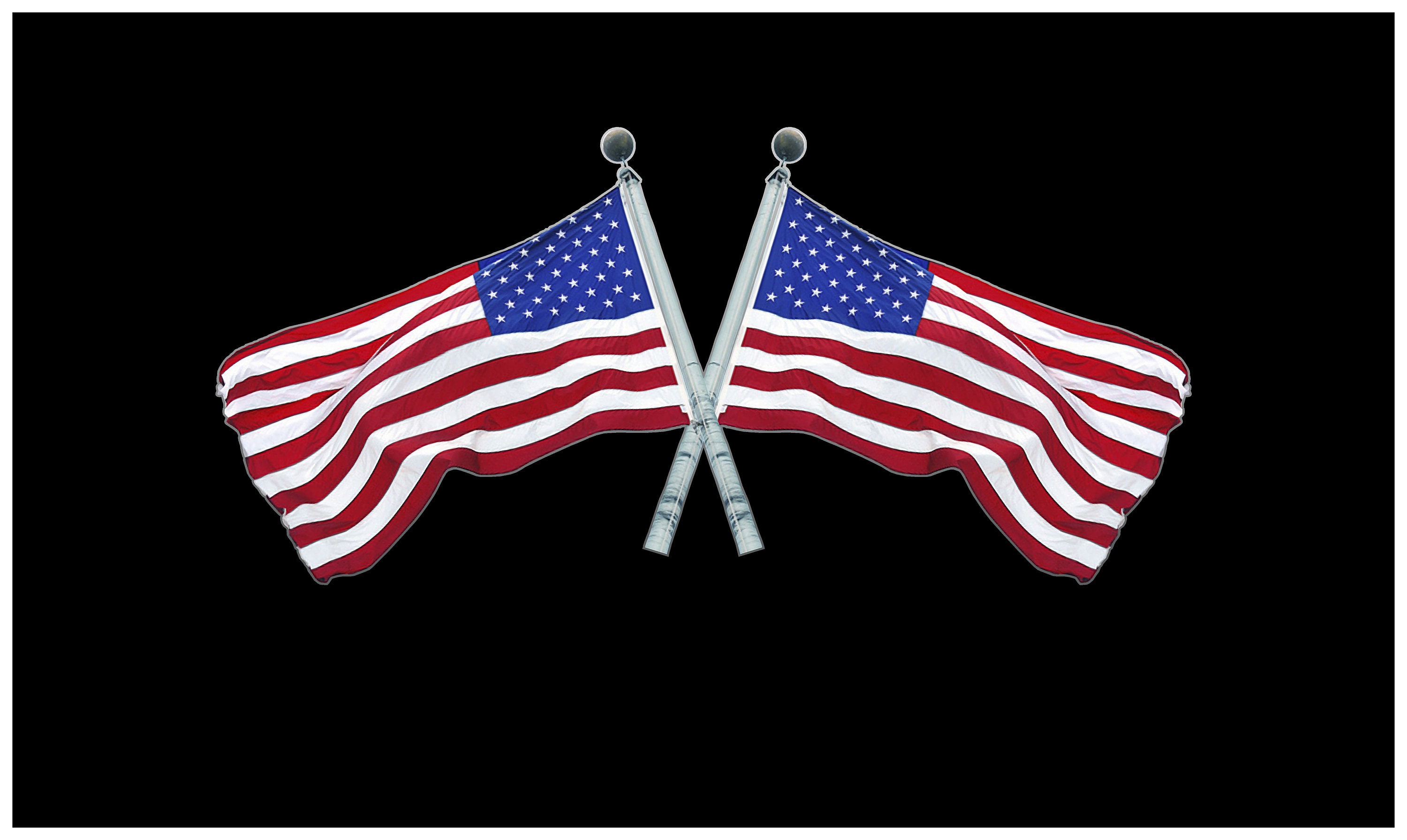 US / USA Crossed Flags America Flags Crossed Crossed - Etsy