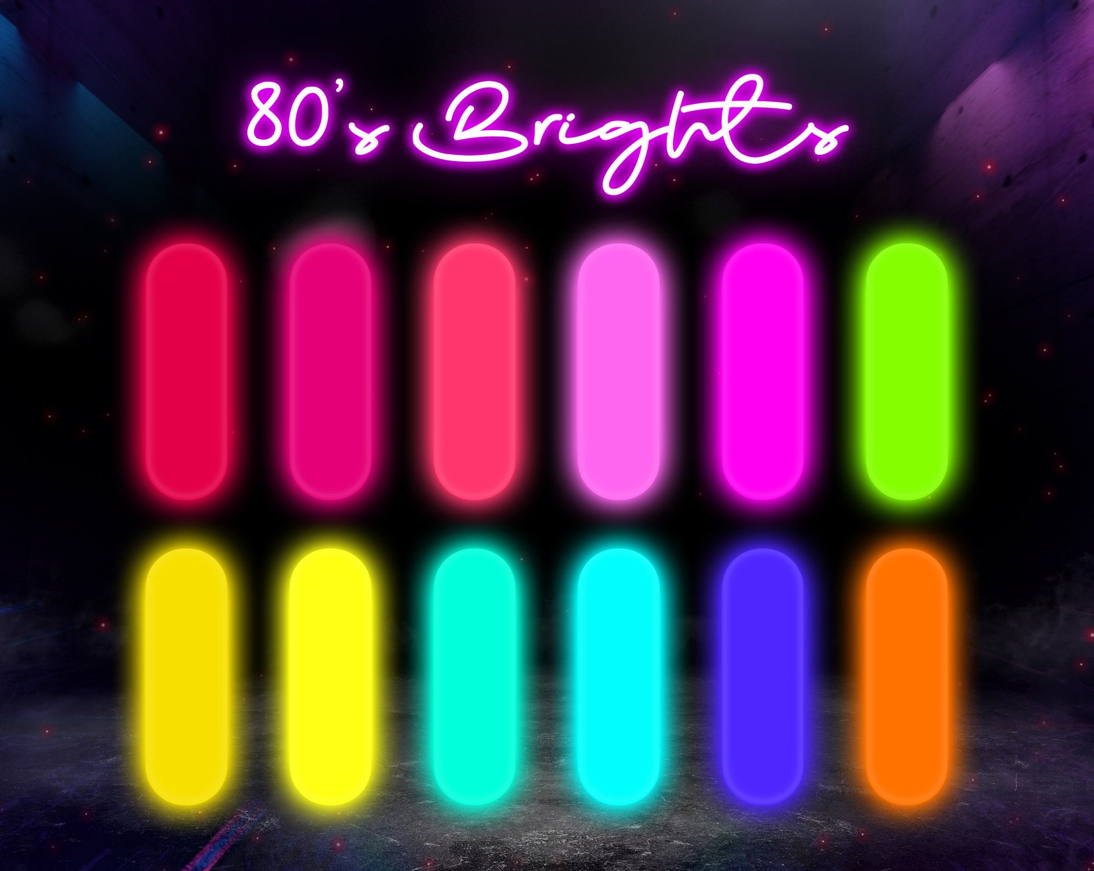 80s Brights Procreate Color Palette | *DIGITAL DOWNLOAD ...