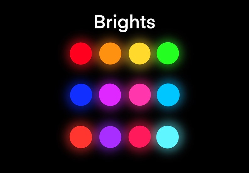 Neon Procreate Color Palette Bundle & Glow Brush | *DIGITAL DOWNLOAD ...