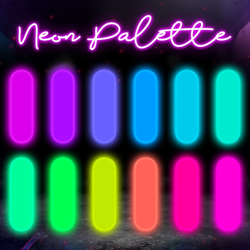 Neon Canva Color Palette - Etsy