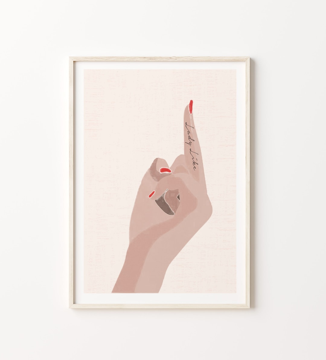 ART PRINT Middle Finger Lady Like / Feminist Drawing / Wall Art ...