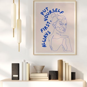 ART PRINT Empowerment / One Line Drawing / Minimalistic Wall Art ...