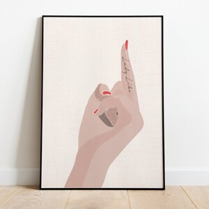 ART PRINT Middle Finger Lady Like / Feminist Drawing / Wall - Etsy