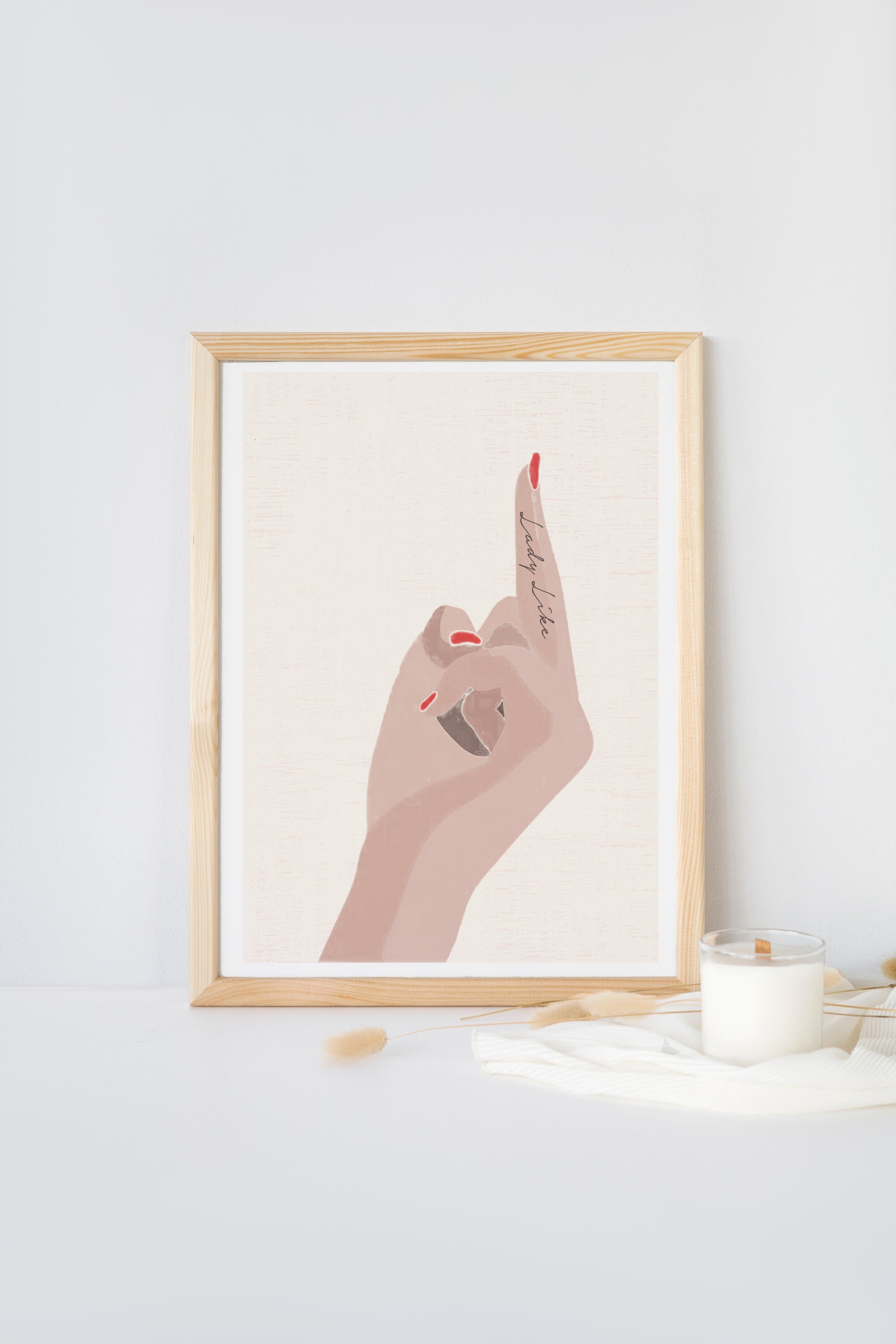 ART PRINT Middle Finger Lady Like / Feminist Drawing / Wall - Etsy