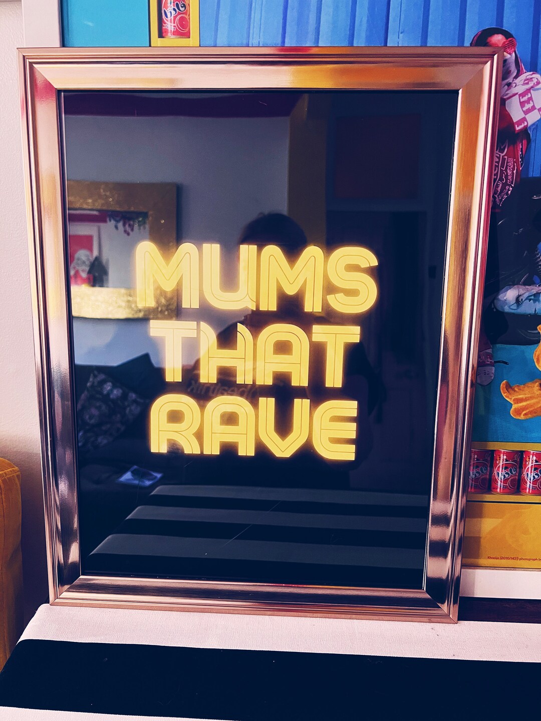 Mums That Rave A3 Print Black and Neon Yellow - Etsy