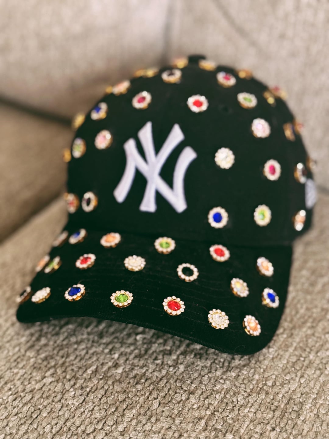 Colourful Jewelled Rhinestone NY Fitted Cap Bedazzled - Etsy