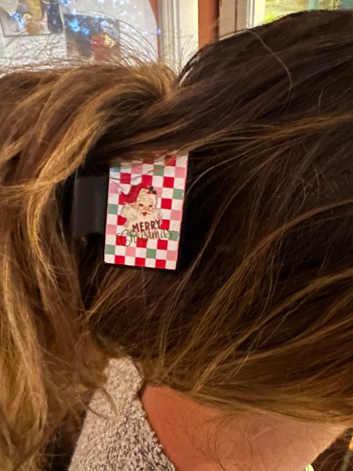 Santa Hair Claw Clip - Etsy