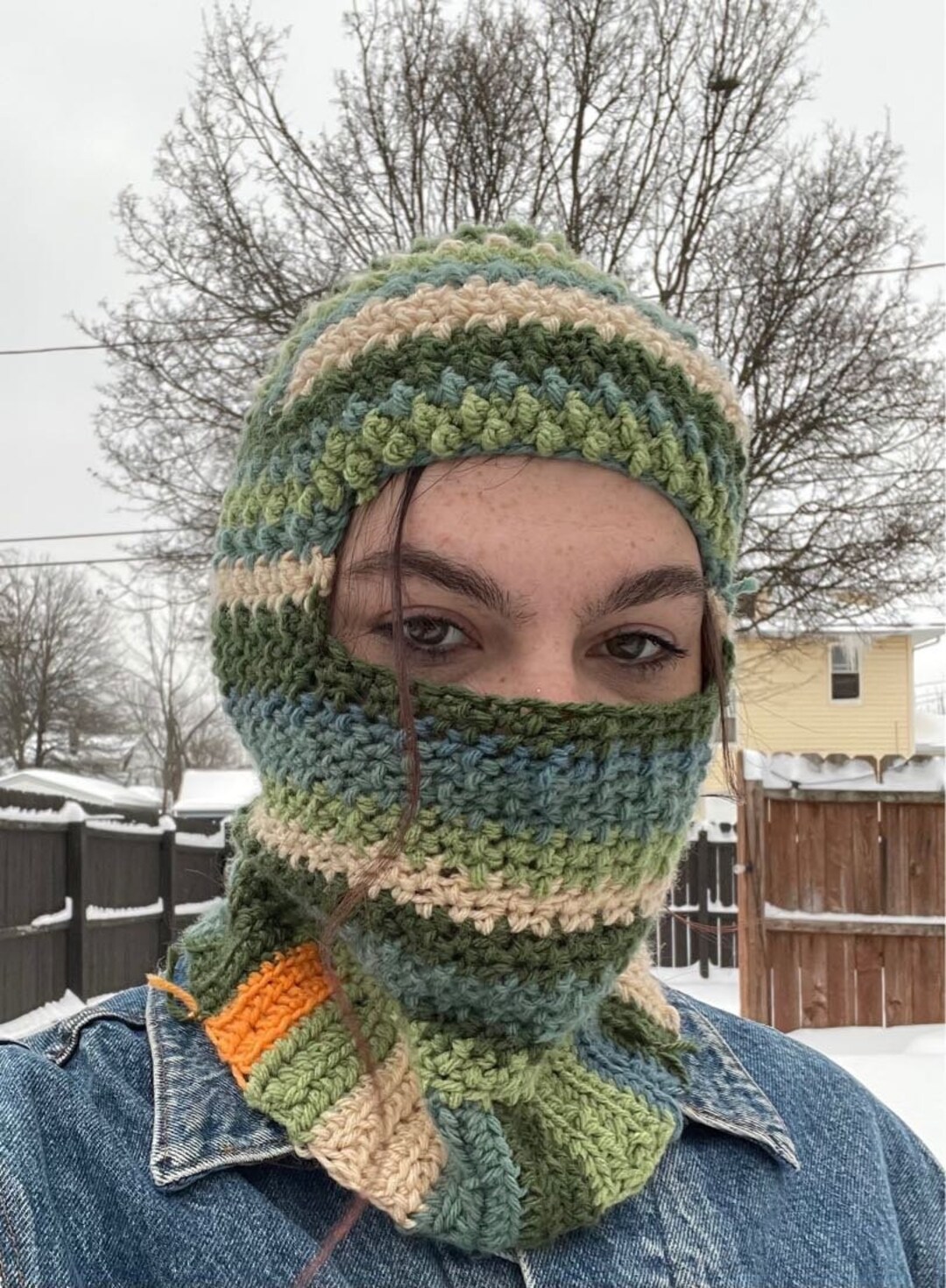 Handmade Striped Crochet Balaclava - Etsy