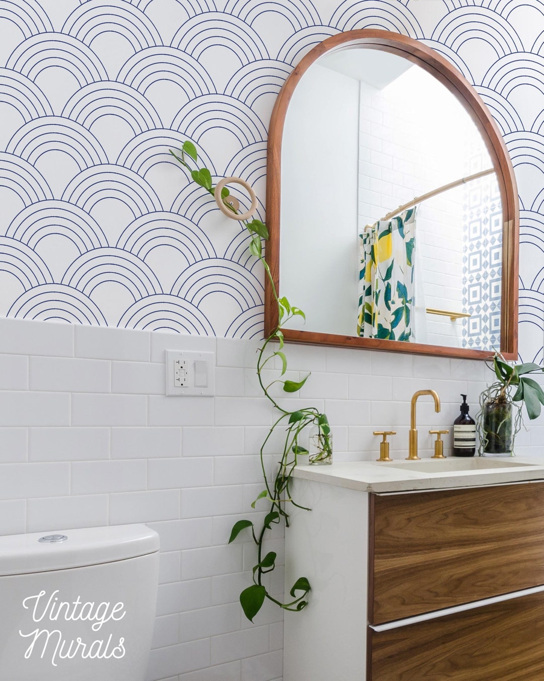 Minimalist Wallpaper, Geometric Pattern, Japanese Wave Design, Modern ...