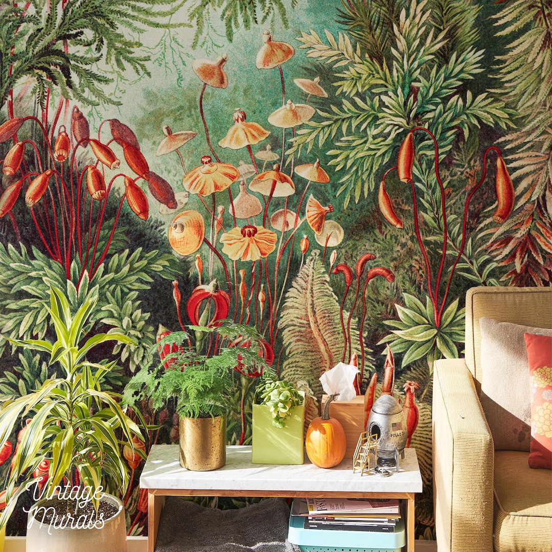 Amazonian Jungle Mural, Retro Jungle-inspired Decor, Removable ...