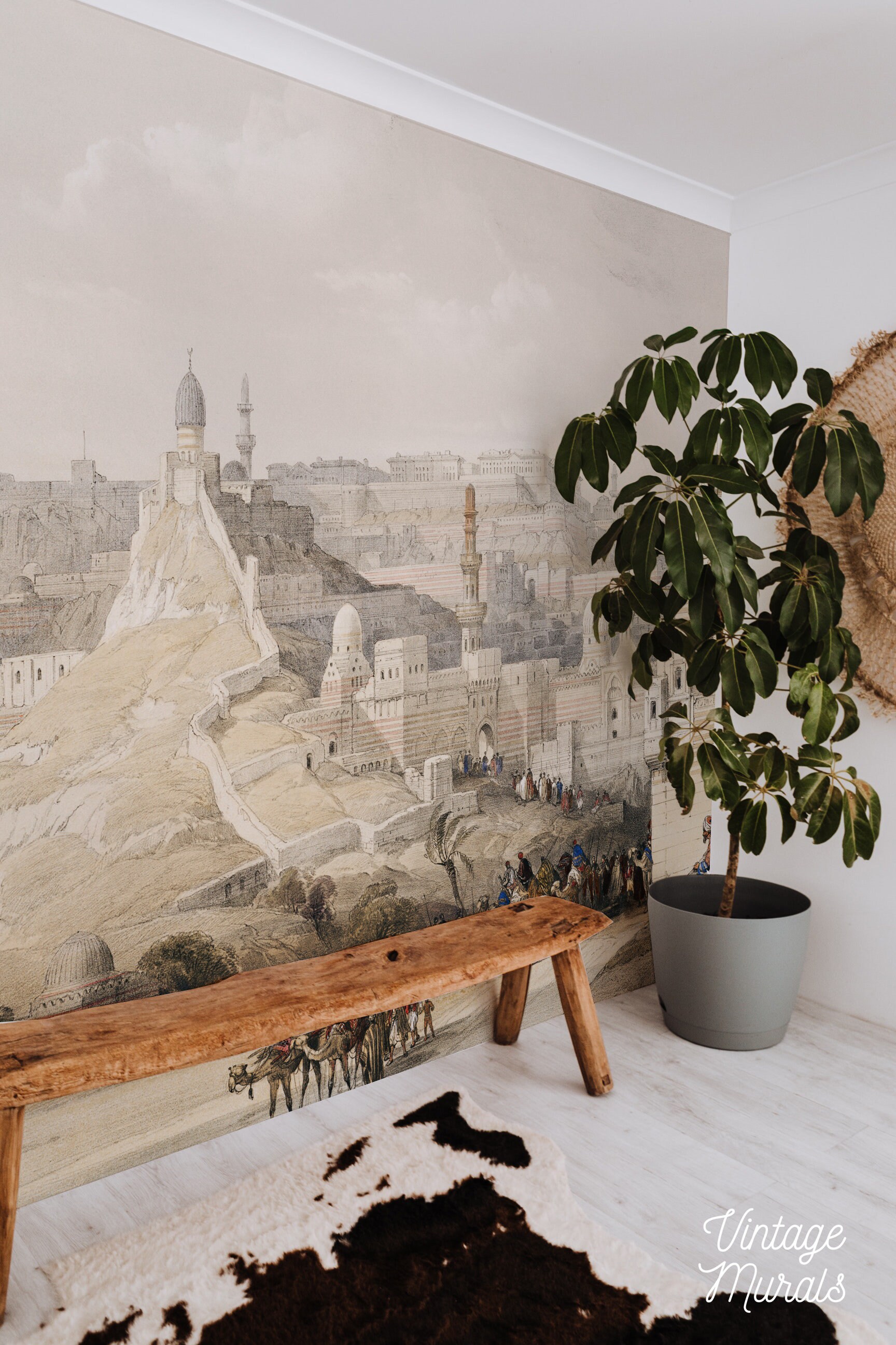 Vintage Citadel Cairo Wall Mural Moody Customizable Removable - Etsy