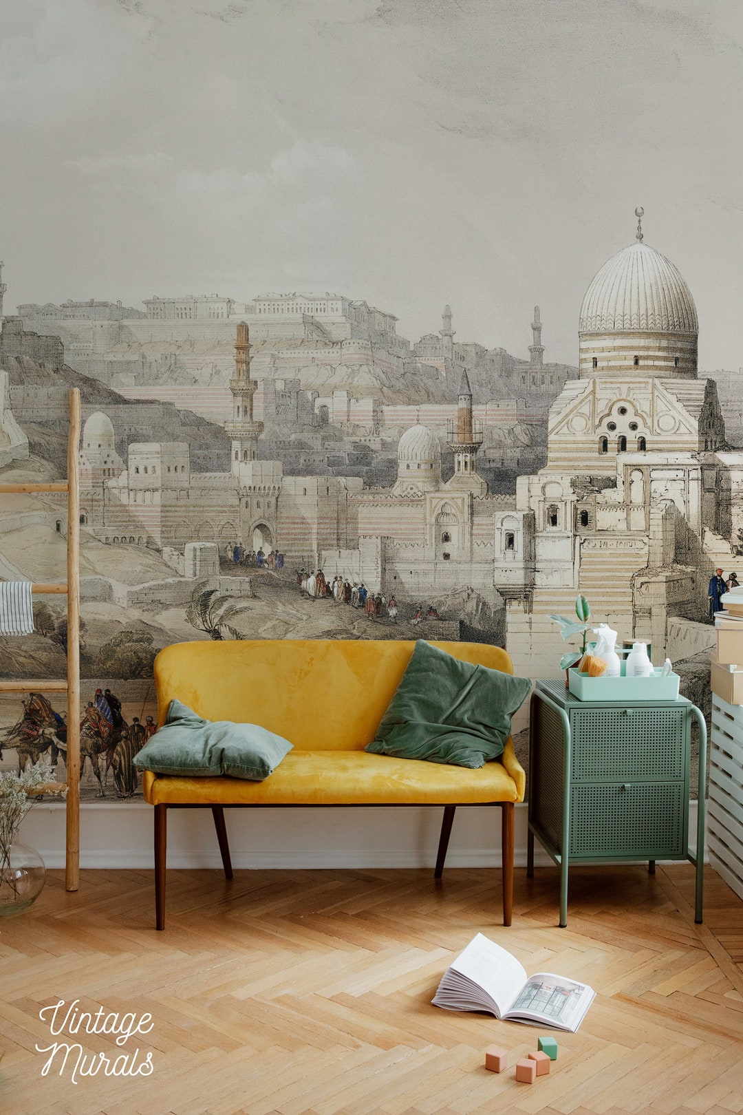 Vintage Citadel Cairo Wall Mural, Moody Customizable Removable ...