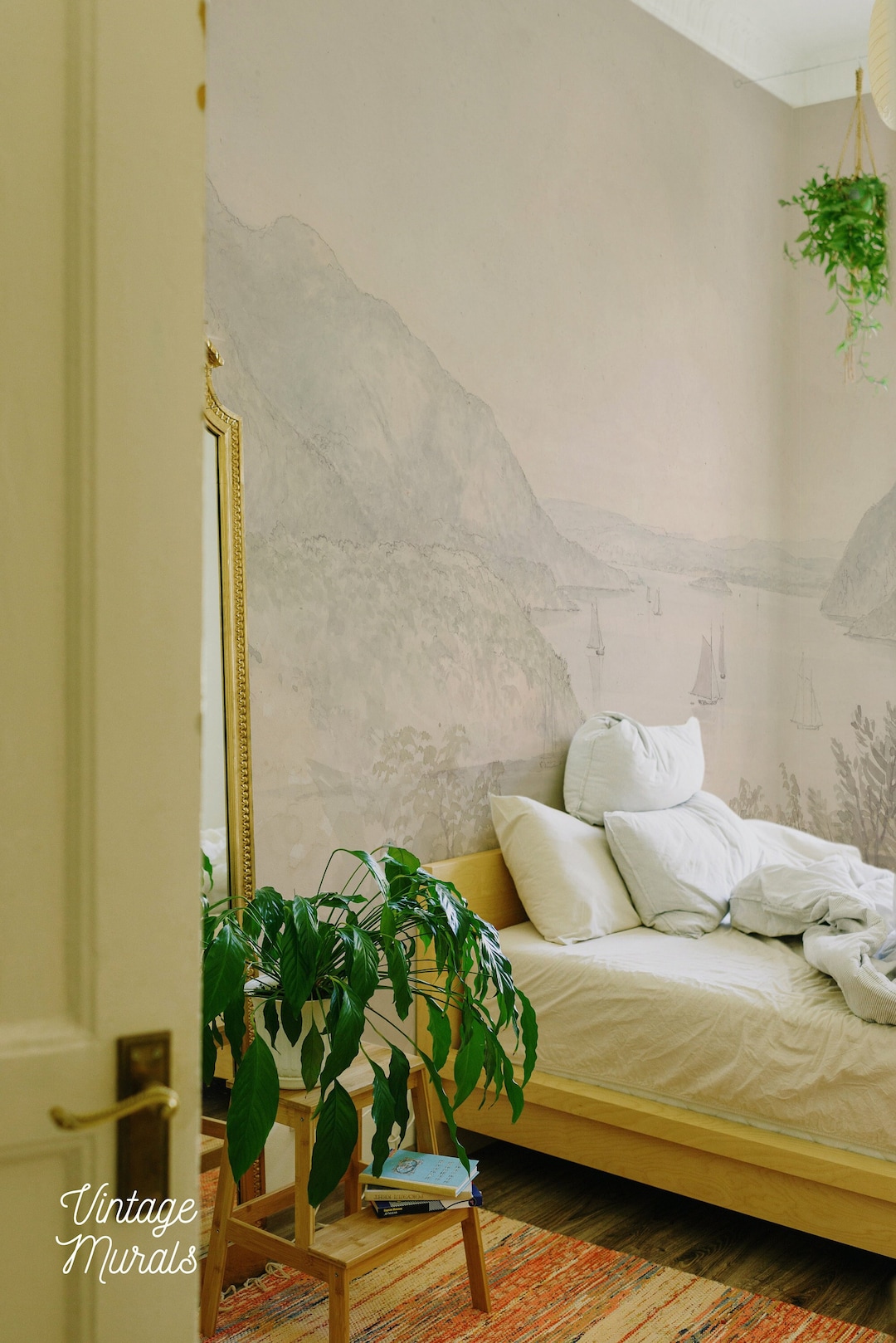 Subtle Mural Wallpaper Landscape Peel and Stick Renters Home - Etsy