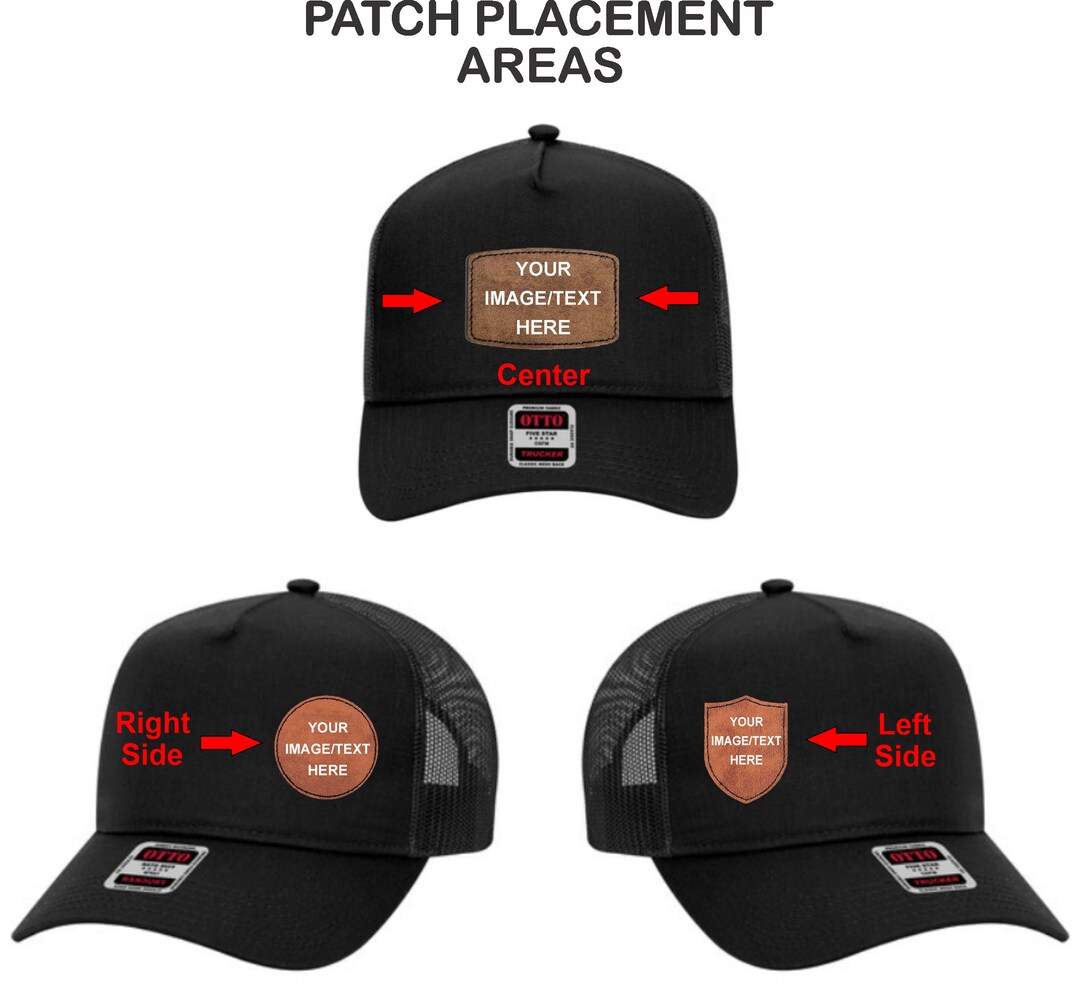 Custom Laser Engraved Leather Patch Hats | Retro Classic Trucker ...