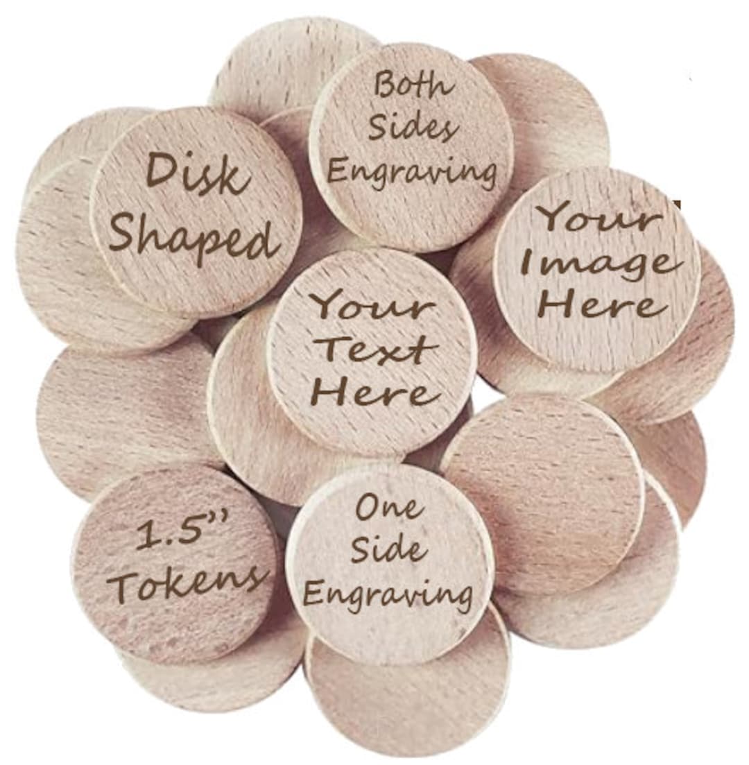 Custom Laser Engraved Wood Tokens | Disks | Milestones | Game Pieces ...