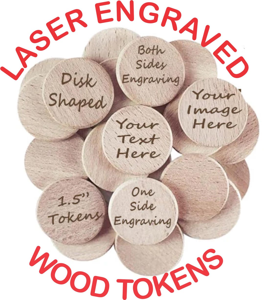 Custom Laser Engraved Wood Tokens | Disks | Milestones | Game Pieces ...