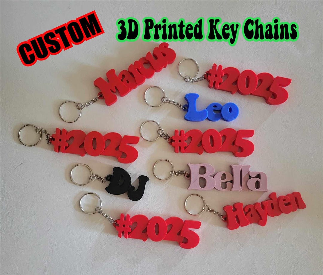 Custom 3D Printed Keychains | Personalized Name Keychain | Gift | Team | School | Backpack Tag ...