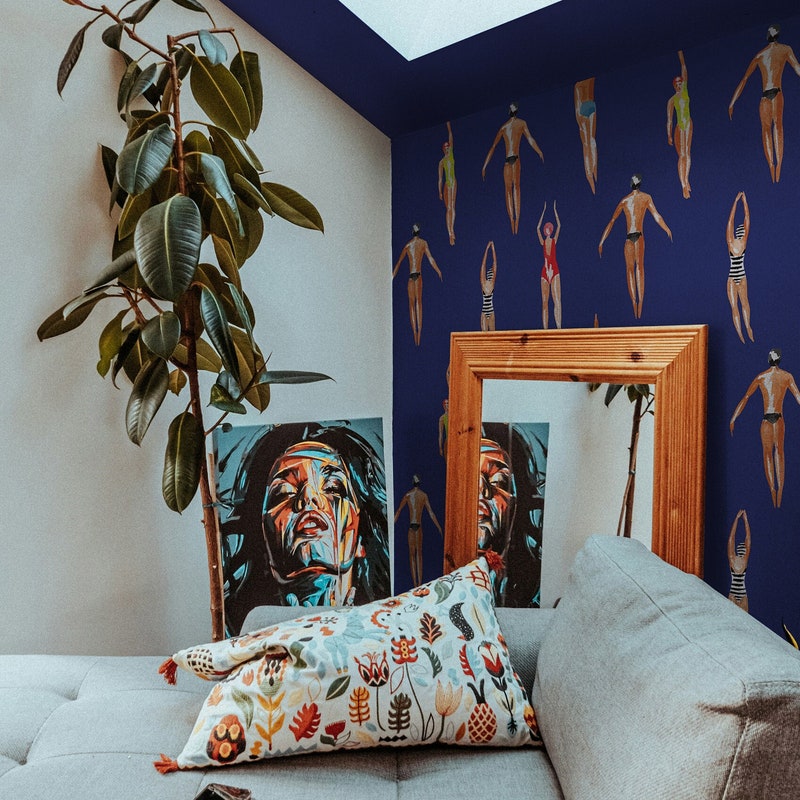 Navy Nautical Wallpaper - Etsy