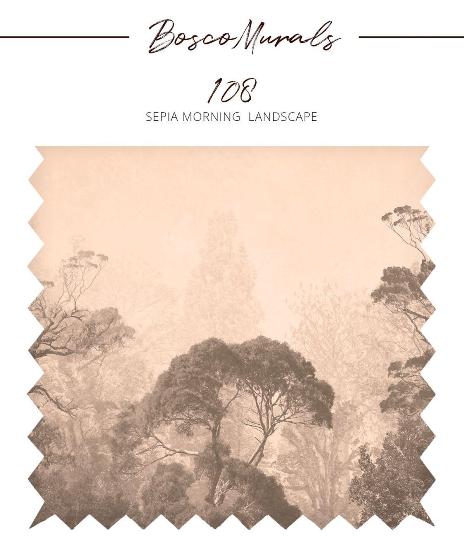 Sepia Morning Landscape Wallpaper, Tree Panoramic Wall Mural 108 - Etsy
