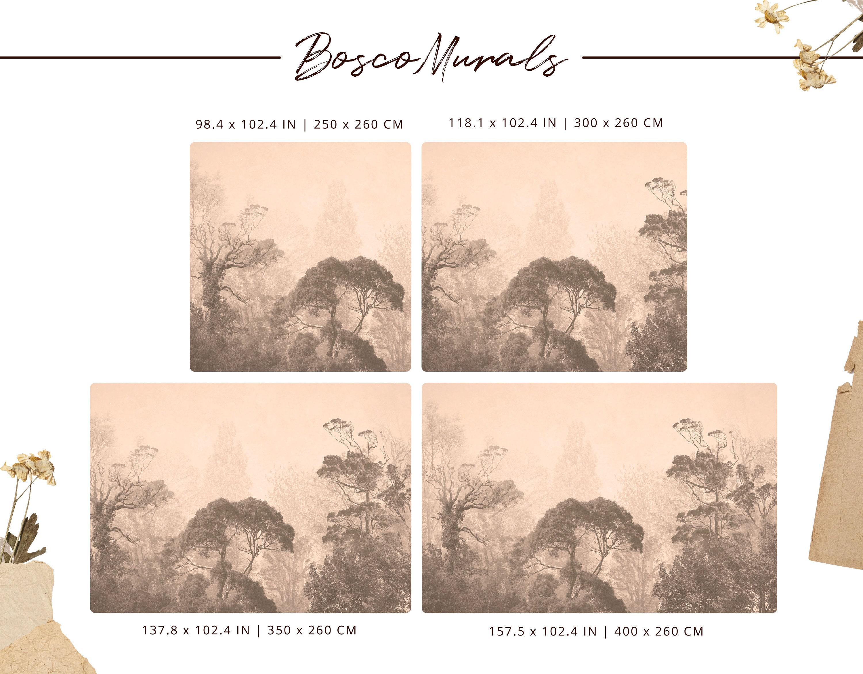 Sepia Morning Landscape Wallpaper, Tree Panoramic Wall Mural 108 - Etsy