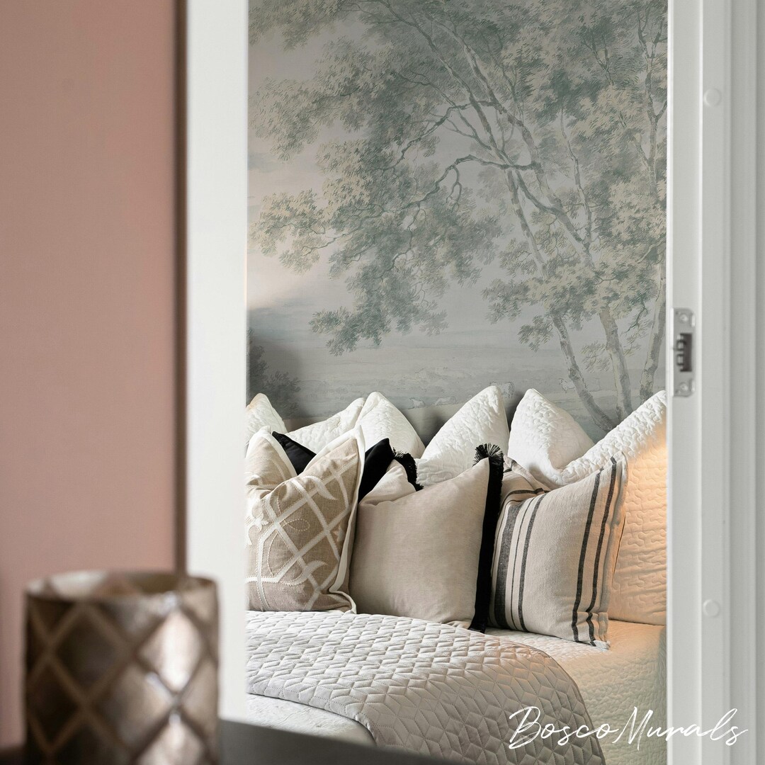 Landscape Wallpaper in Muted Tones for Subtle Effect, Peel and Stick ...