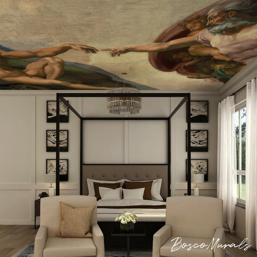 Creation of Adam Wallpaper, Michelangelo Famous Art Mural, Renaissance ...