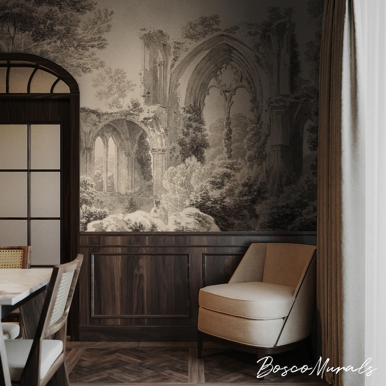 Vintage Fantasy Scenery Removable Wall Mural, Peel and Stick Material ...