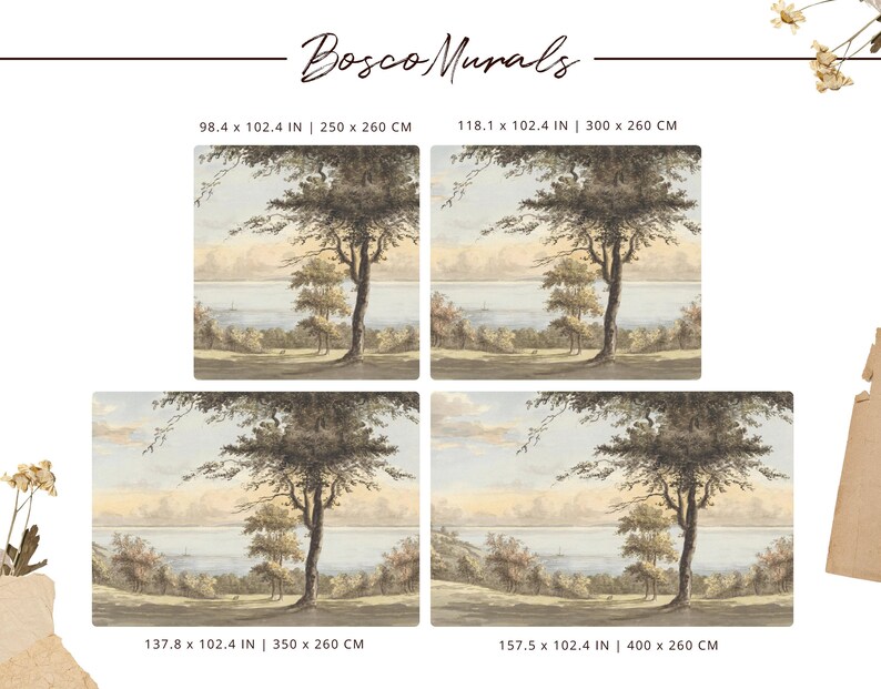 Toscania Landscape Premium Wallpaper, Scenic View Mural With Trees ...
