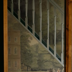 Vintage Tree Wallpaper, Building in Garden, Peel and Stick Wall Mural ...
